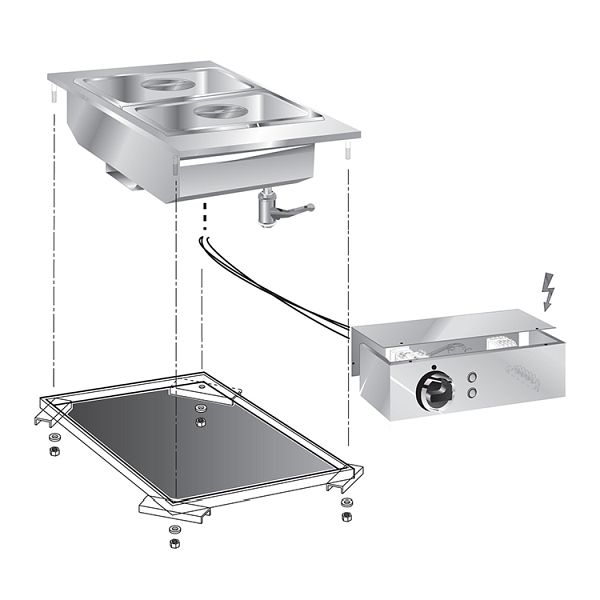 Gastro-Inox drop-in Bain Marie 40cm mit Anschlusskasten 160.544 günstig ...