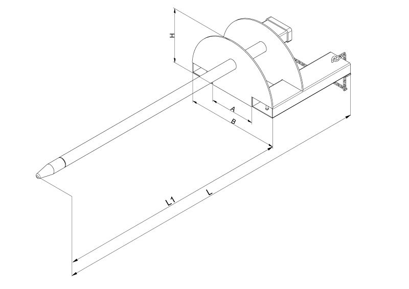 Eichinger Industrie Tragdorn Aufnahme über Gabelzinken 2000 kg 3800 mm ...