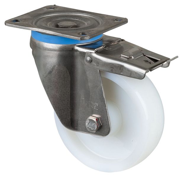 BS Rollen Edelstahl-Schwerlastrolle Lenkrolle mit Feststeller Edelstahl ...