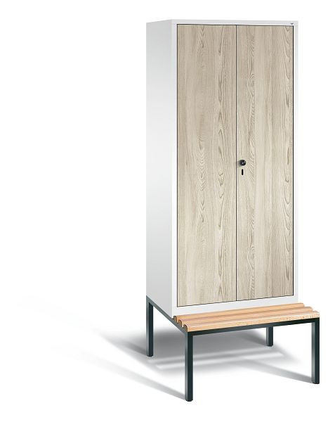 C+P Spind Evolo 2 Abteile H2090xB810xT815 mm Weiß/HPL Esche 48052-22 ...