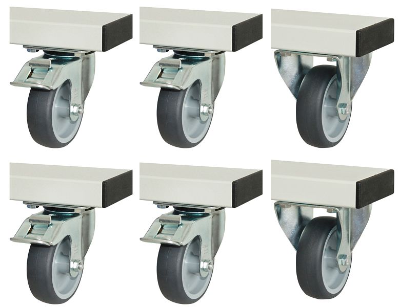 RAU Rollensatz für Serie adlatus 300+600 2 Bock-und 4 Lenkrollen mit ...