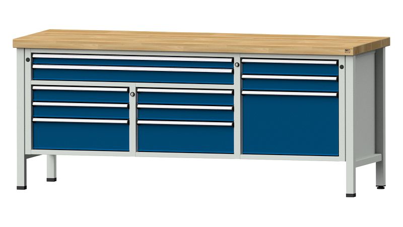 ANKE Werkbänke Kastenwerkbank Modell 283 V 2000 x 700 x 850 mm RAL 7035/5010 BMP 50 mm 304.550 ...