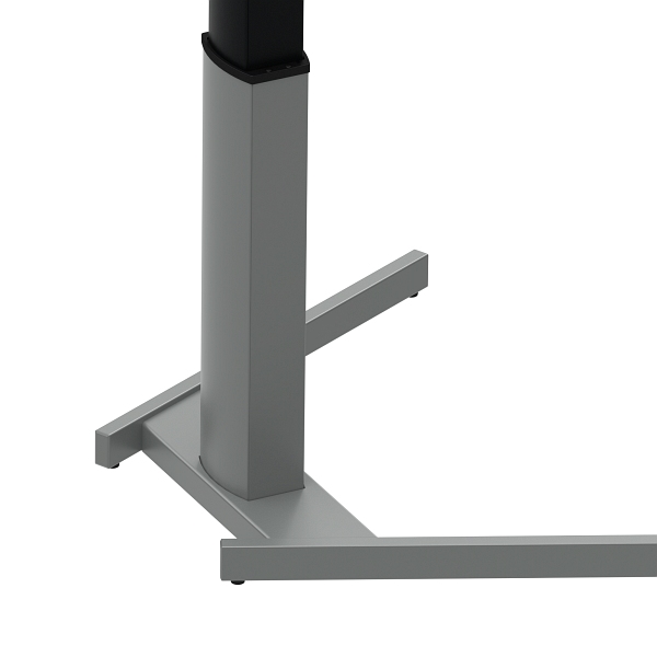 ConSet Schreibtisch (Steh/Sitz) 1-Säulig Silber + Platte 100-80 cm ...