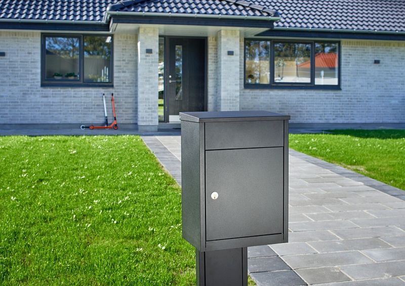 Allux Paketbriefkasten Allux 500 Schwarz mit Ruko-Schloss F54502 ...