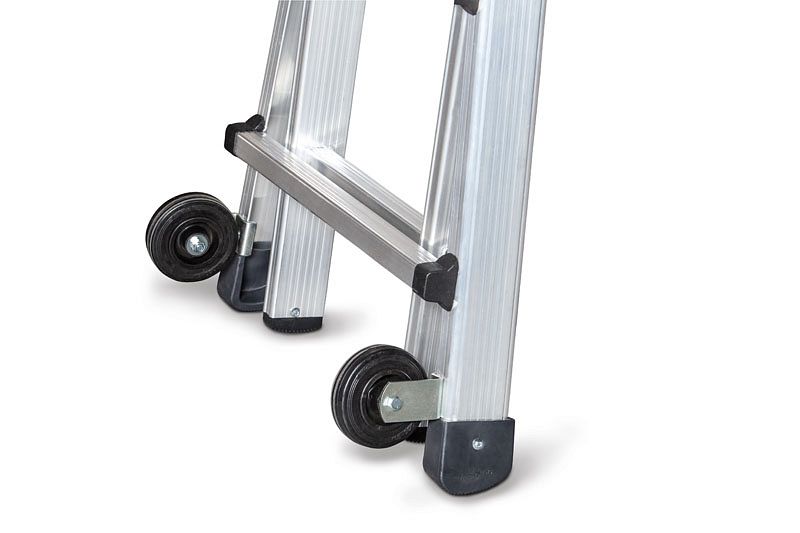 Euroline Alu-Vario-Klappleiter mit Rollen mit 4 x 3 Stufen 385m ...