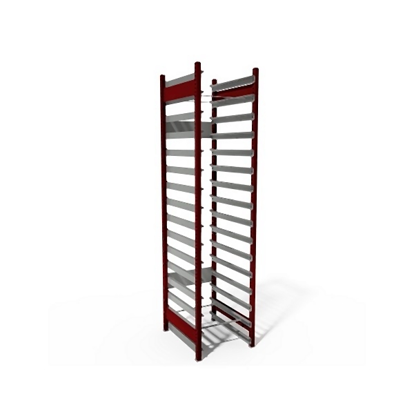 Tixit EURO-Behälterregal Grundregal RAL 3003 rubinrot 16 Behälter 600 x ...