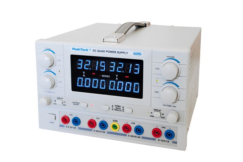 PeakTech DC Linear Quad-Labornetzgerät 0 - 30 V / 0 - 5 A mit LCD ...
