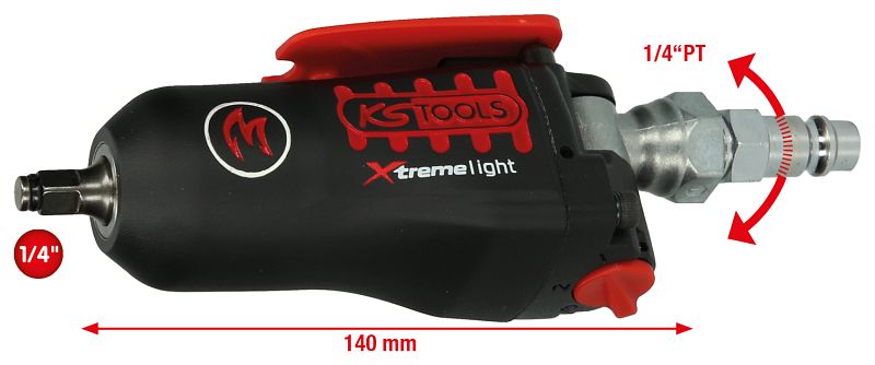 KS Tools 1/4" MONSTER Xtremelight Mini-Druckluft-Schlagschrauber mit Umschaltwippe 108Nm 515. ...