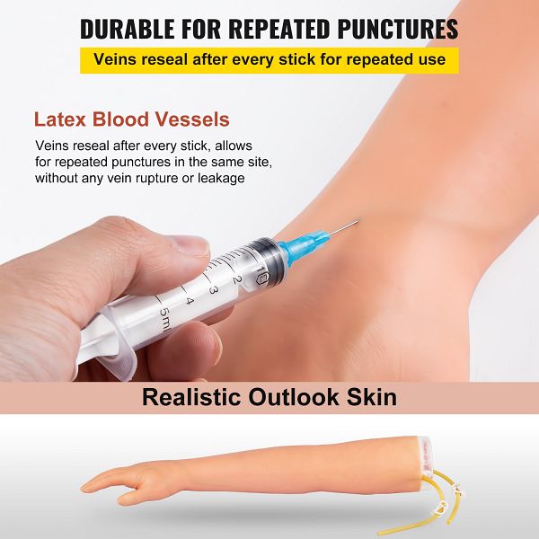 VEVOR IV Übungsarm Modell Blutabnahme Injektionsarm Phlebotomie-Arm ...
