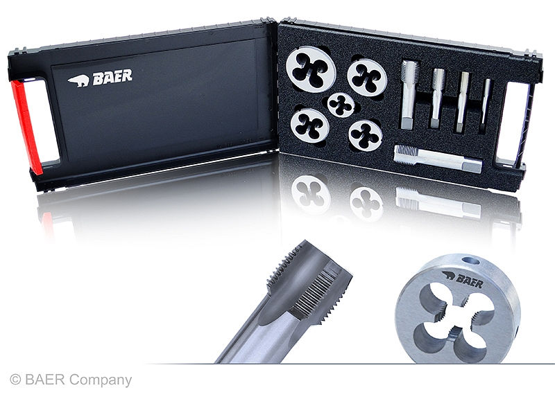 BAER Set HSSG: Gewindebohrer / Schneideisen Rund: G(BSP) 1/8'' - 3/4'' BSR3 günstig ...