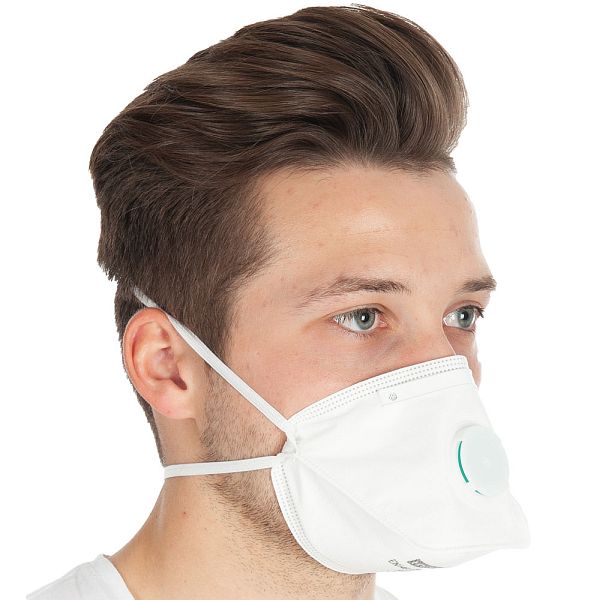Hygostar Atemschutzmasken FFP3 NR mit Ventil horizontal faltbar PP mit ...