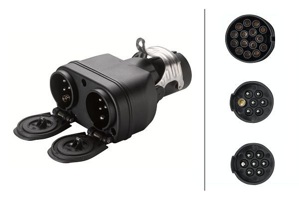 HELLA Adapter Steckdose - 24V - Stecker: 15 7/7 - Kabel: 155mm 8JA 005 ...
