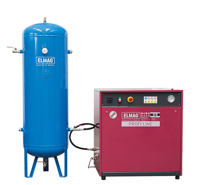 ELMAG Kompressor PROFI-LINE 'SILENT' PL-S 750/10/3 D - im Paket 1 10120 ...