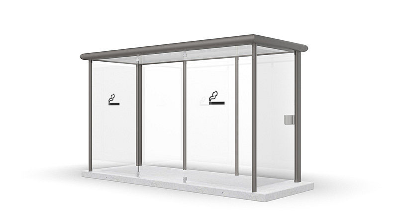 BIK TEC Outdoor Raucherkabine R10 2.0 Aluminium mit Betonfundament ...