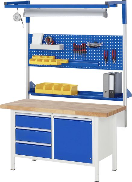 RAU Werkbank Serie 8000 - Modell 8478 B1500 x T700 x H840-1040 mm 13-8478A2-157B4H.11 günstig ...