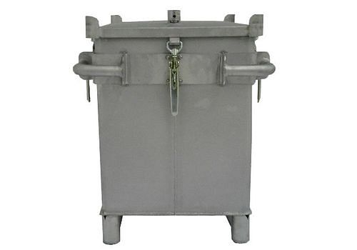 DENIOS Batteriebox aus Edelstahl 187 Liter S-Box X1 Füllung PyroBubbles ...