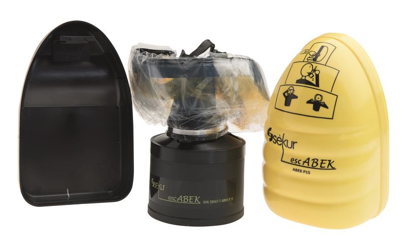 EKASTU Safety Fluchtfiltergerät mit Haube escABEK-P3 mit Gurthalterung ...
