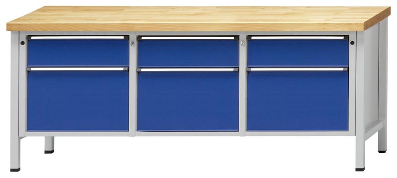 ANKE Werkbänke Kastenwerkbank Modell 223 V 2000 x 700 x 900 mm RAL 7035 ...