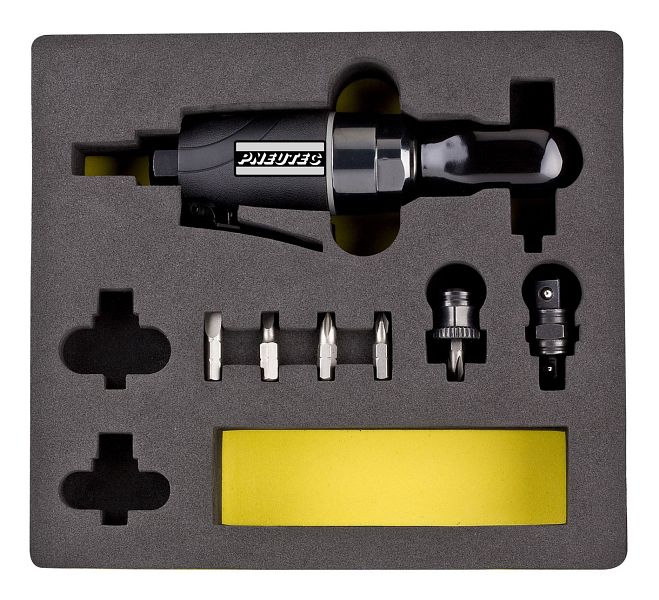 Pneutec 1/4" + 3/8" Multifunktions-Ratschen-Set aus der "HITEC LINE"-Serie mit auswechselbarer ...