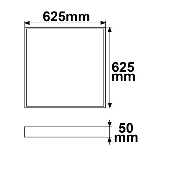 ISOLED Aufbaurahmen weiß RAL 9016 Höhe 5cm für LED Panels 625x625 ...