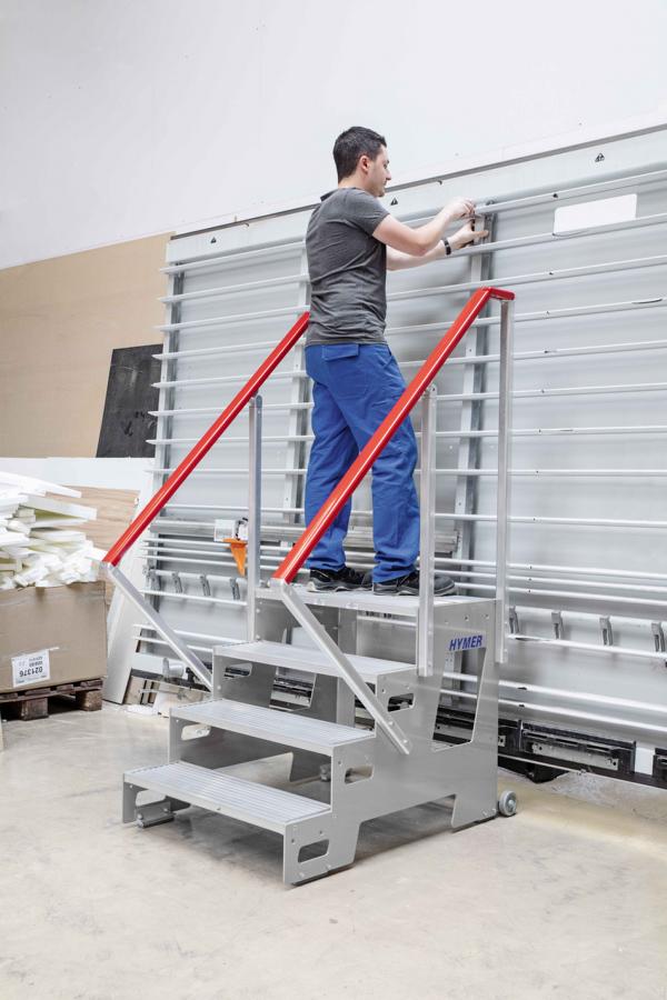 HYMER Industrietritt nach DIN EN 14183 Stufenbreite 600 mm Standhöhe ...