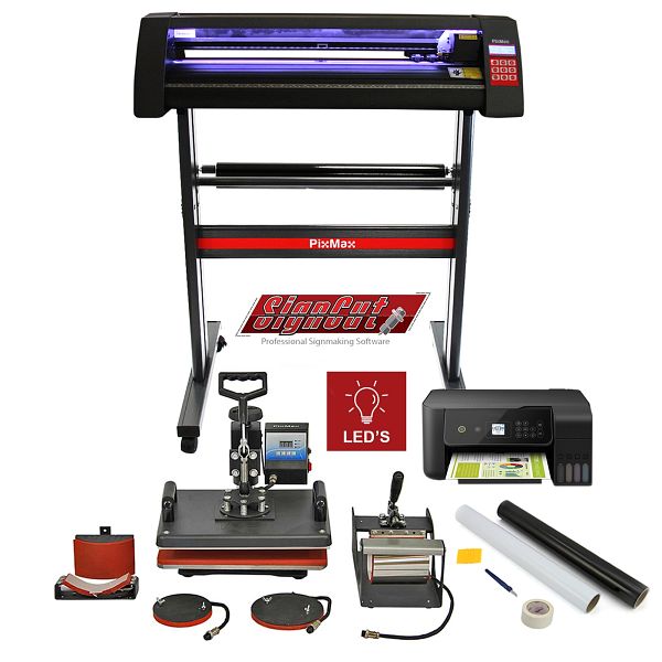 PixMax 720mm LED Schneideplotter & 5 in 1 Hitzepresse & Drucker im Set ...