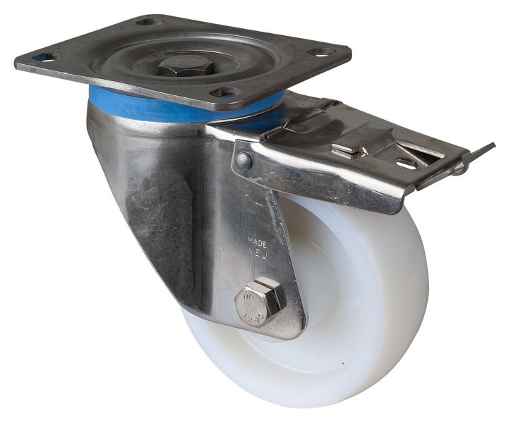 BS Rollen Edelstahl-Schwerlastrolle Lenkrolle mit Feststeller Edelstahl ...