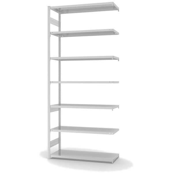 hofe Fachboden-Anbauregal 3000x500x1300 mm 7 Fachebenen RAL 7035 230 kg Fachlast 1700 kg ...