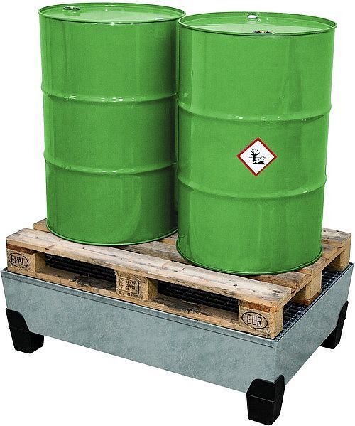asecos Auffangwanne Stahl verzinkt GiR Kunststofffüße Volumen 200L ...