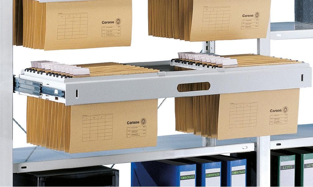 Schulte Hängeregister-Auszug für Stecksystem 1000 x 300 mm RAL 7035 ...