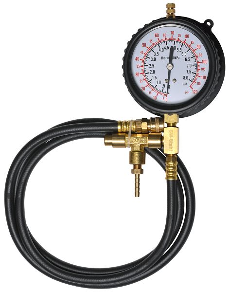 SW-Stahl Manometer mit Schlauch 0 - 8 bar inklusive Schlauch 26073L-M ...