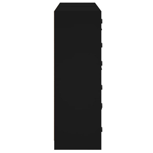 vidaXL Bücherregal mit Türen Schwarz 136x37x109 cm Holzwerkstoff ...