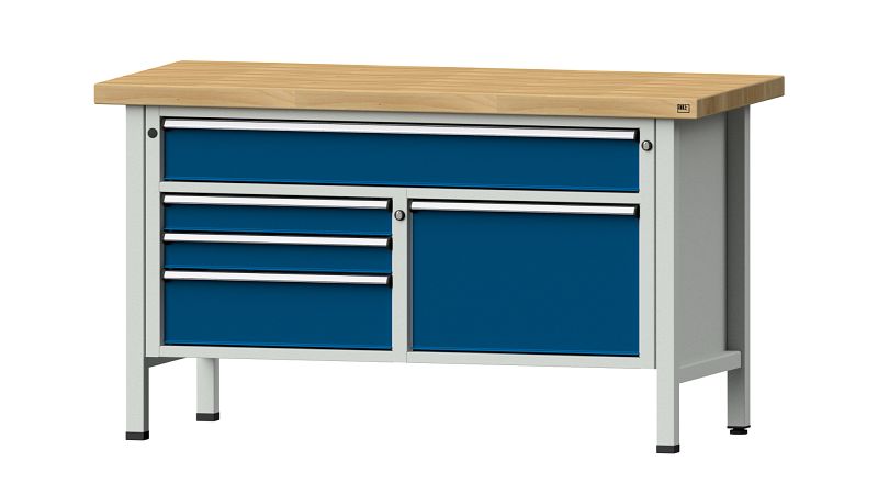 ANKE Werkbänke Kastenwerkbank Modell 256 V 1500 x 700 x 850 mm RAL 7035/5010 BMP 50 mm 304.098 ...
