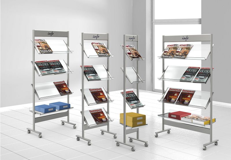 Kerkmann Prospektregal Ecoline mit 4 Acrylböden für 4 x DIN A4 Format ...