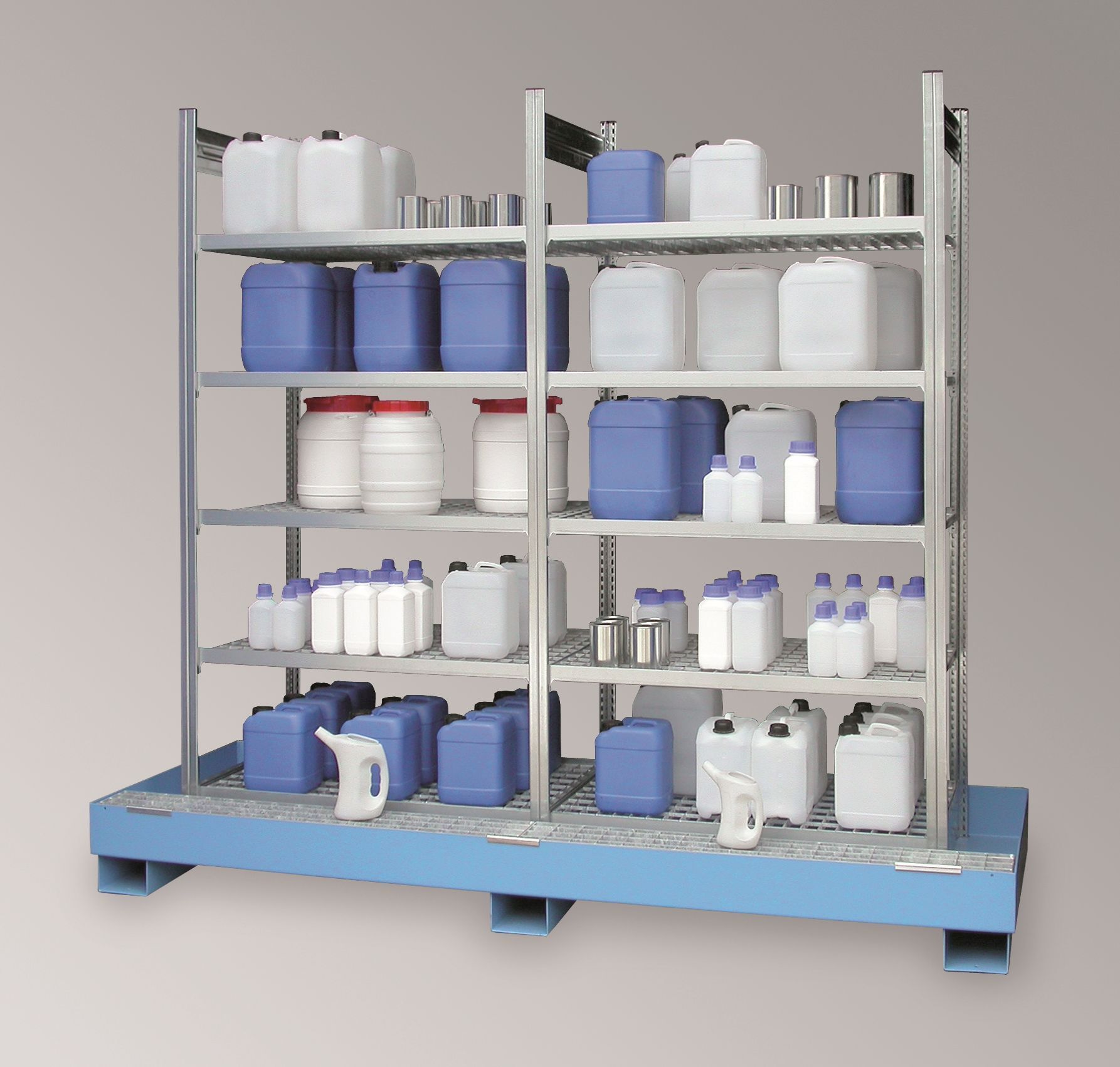 LaCont Gefahrstoffregal GR2-5GE mit Standwanne lackiert RAL 5015; Ü ...