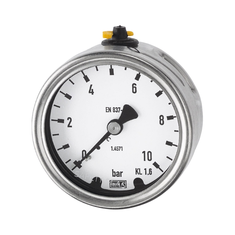 Wika Manometer CrNi-Stahl G 1/2 hinten exzentrisch 0 - 25 bar Ø 100 ...