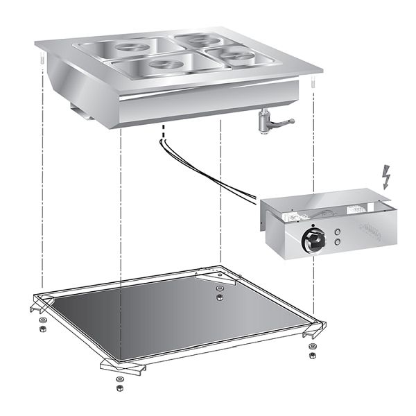 Gastro-Inox drop-in Bain Marie 60cm mit Anschlusskasten 160.546 günstig ...