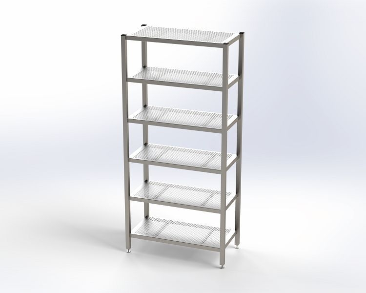 KEK Reinraumregal mit gelochten Böden BxTxH: 1000 x 400 x 2150 mm ...