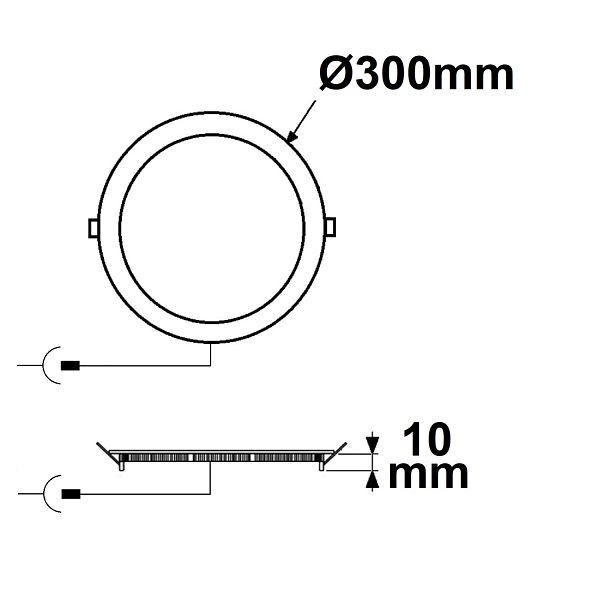ISOLED LED Downlight 24W rund ultraflach schwarz 300mm ColorSwitch 3000 ...