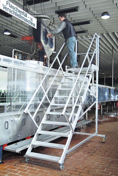 Euroline Wartungsbühne - Steigwinkel 45° - Stufenbreite 600mm mit 4 ...