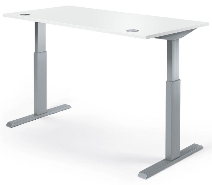 Deskin Sitz-/Stehtisch BASIC Dekor weiß B 1600 x T 800 x H 715-1205 mm ...