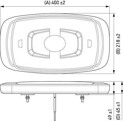 HELLA LED-Warnleuchte Mini Lightbar 12/24V gelb Magnetbefestigung Kabel ...