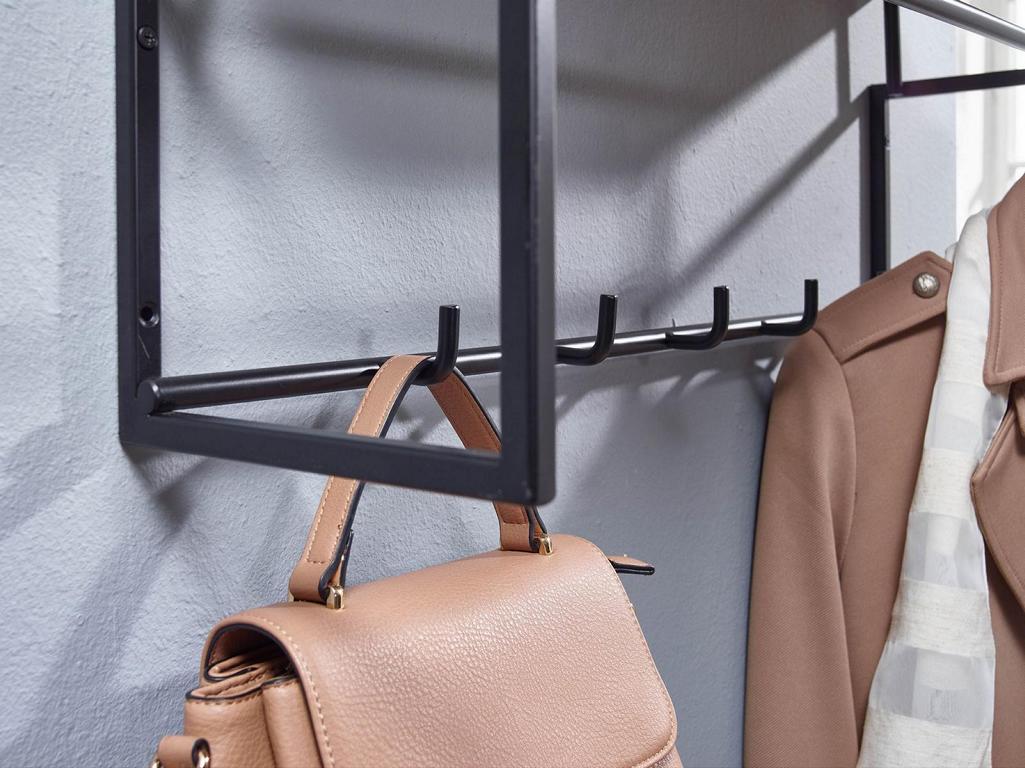 Wohnling Design Wandgarderobe Mango Massivholz Metall 71x29x20 cm ...