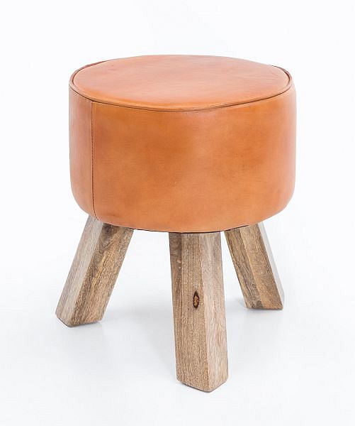 Wohnling Design Sitzhocker Holz 37x45x37 cm Modern Fußhocker Rund WL5 ...