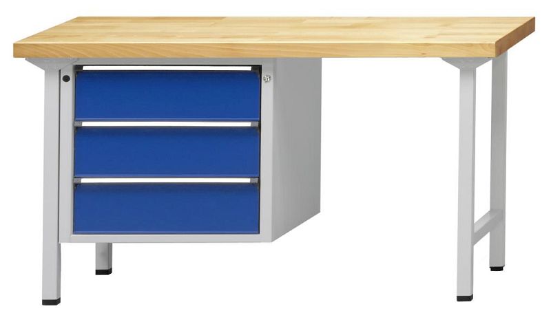 ANKE Werkbänke Kombiwerkbank Modell 706 V 1500 x 700 x 850 mm RAL 7035/5010 KSP 50 mm 410.182 ...