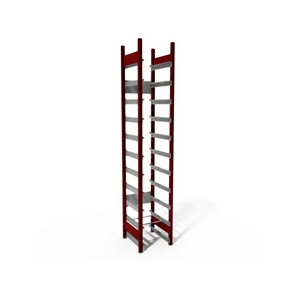 Tixit EURO-Behälterregal Grundregal RAL 3003 rubinrot 16 Behälter 400 x ...