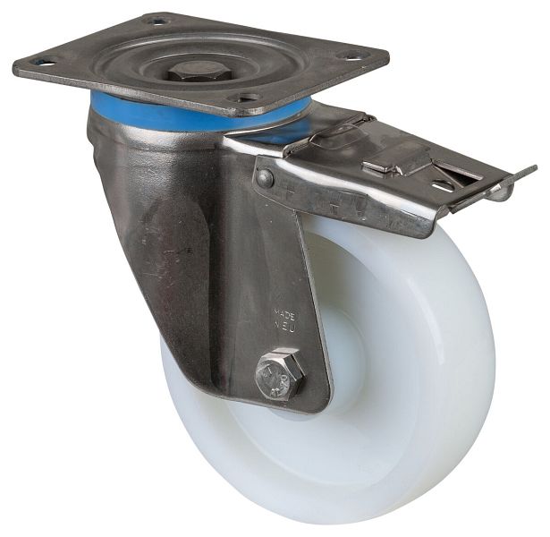 BS Rollen Edelstahl Schwerlastrolle mit Feststeller Breite 45 mm Ø150 ...