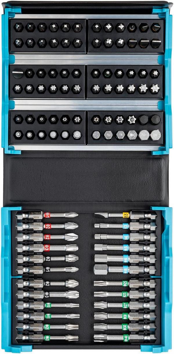 Hazet SmartCase Bit Satz Sechskant massiv 63 Schlitz Profil Kreuzschlitz Profil PH Pozidriv ...