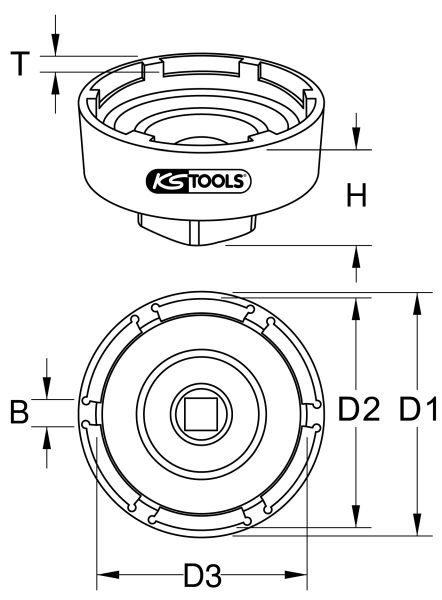 KS Tools 3/4" Nutmuttern-Schlüssel mit 6 Zapfen für Mercedes und MAN 450.0169 günstig ...