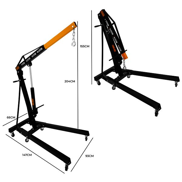 T-Mech 1000KG Werkstattkran Kran Motorkran Klappbar Motorheber Hebekran Motor Werkstatt 210495 ...